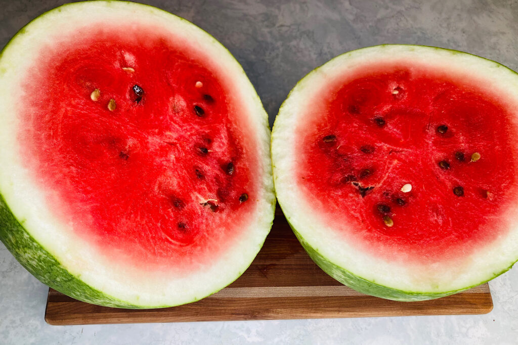 Shaved Watermelon Ice With Honey-Basil Syrup - latebloomerinbakerville