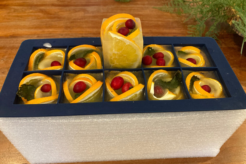 DIY Citrus Bloom Ice Cubes for Frosty Festivity - latebloomerinbakerville